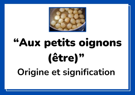"Aux petits oignons (être)" : origine et signification - L'ABC DU FRANÇAIS